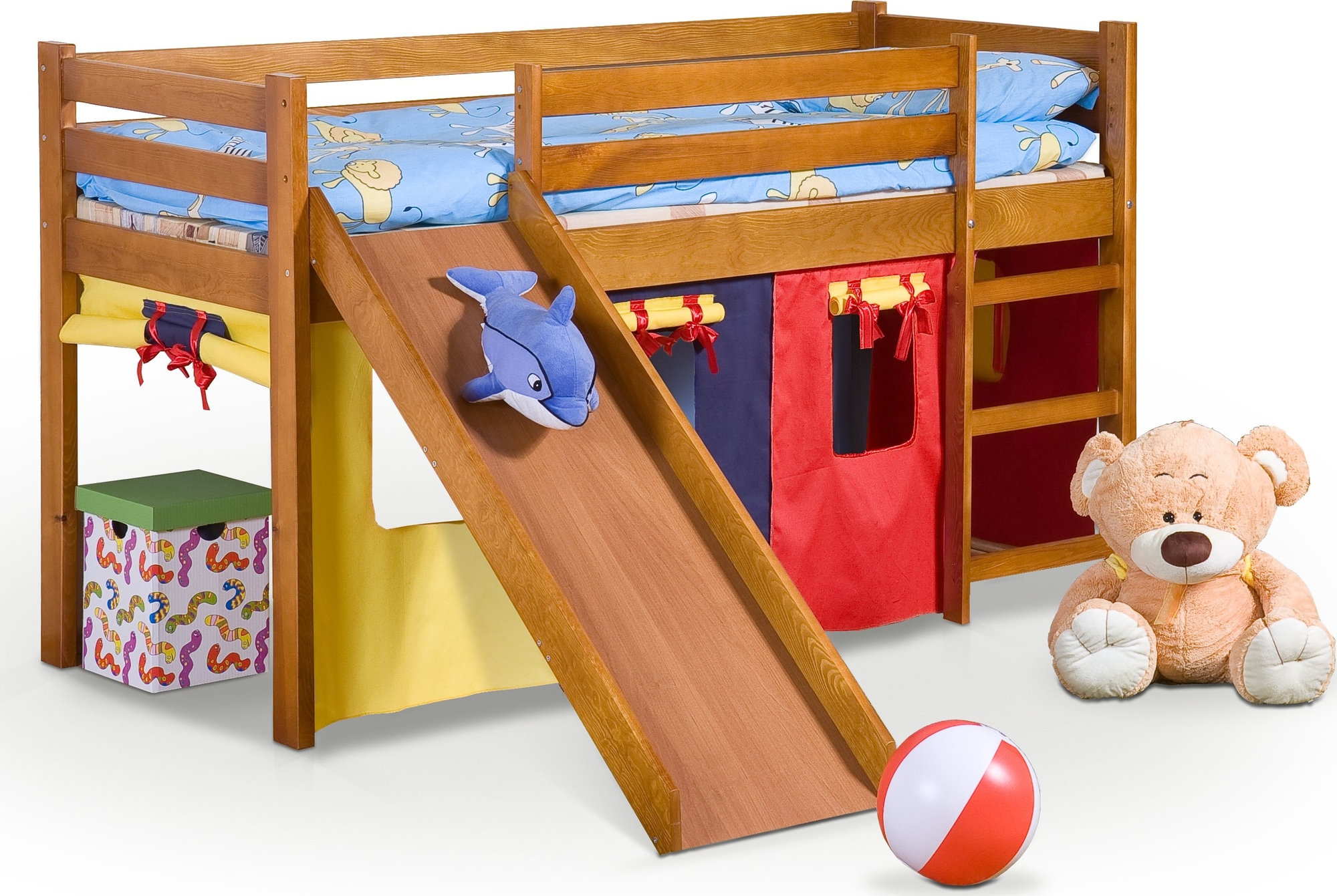 Neo køjeseng med rutsjebane - Fyrretræ - 3795 DKK - Køjesenge og hems ...