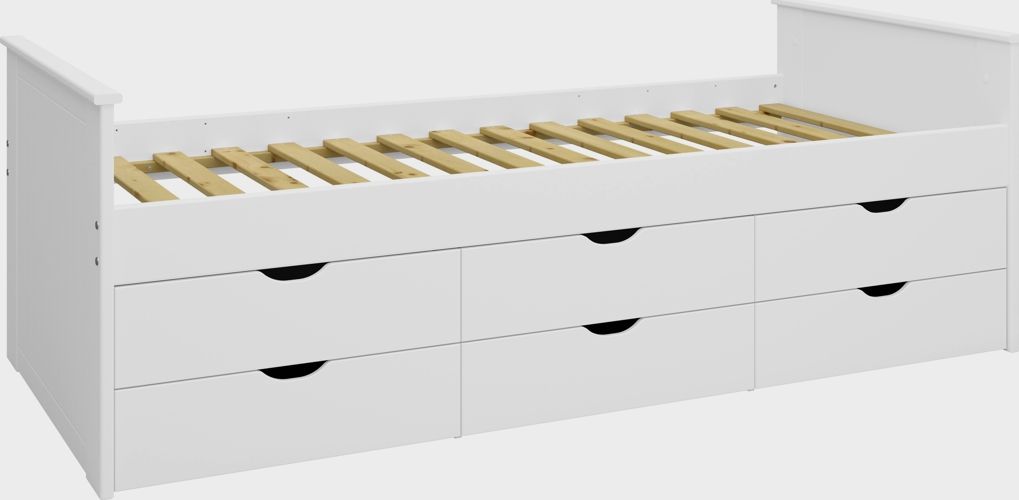 Alba seng med opbevaring 90 x 200 cm - Hvid - 6495 DKK - Enkeltsenge ...
