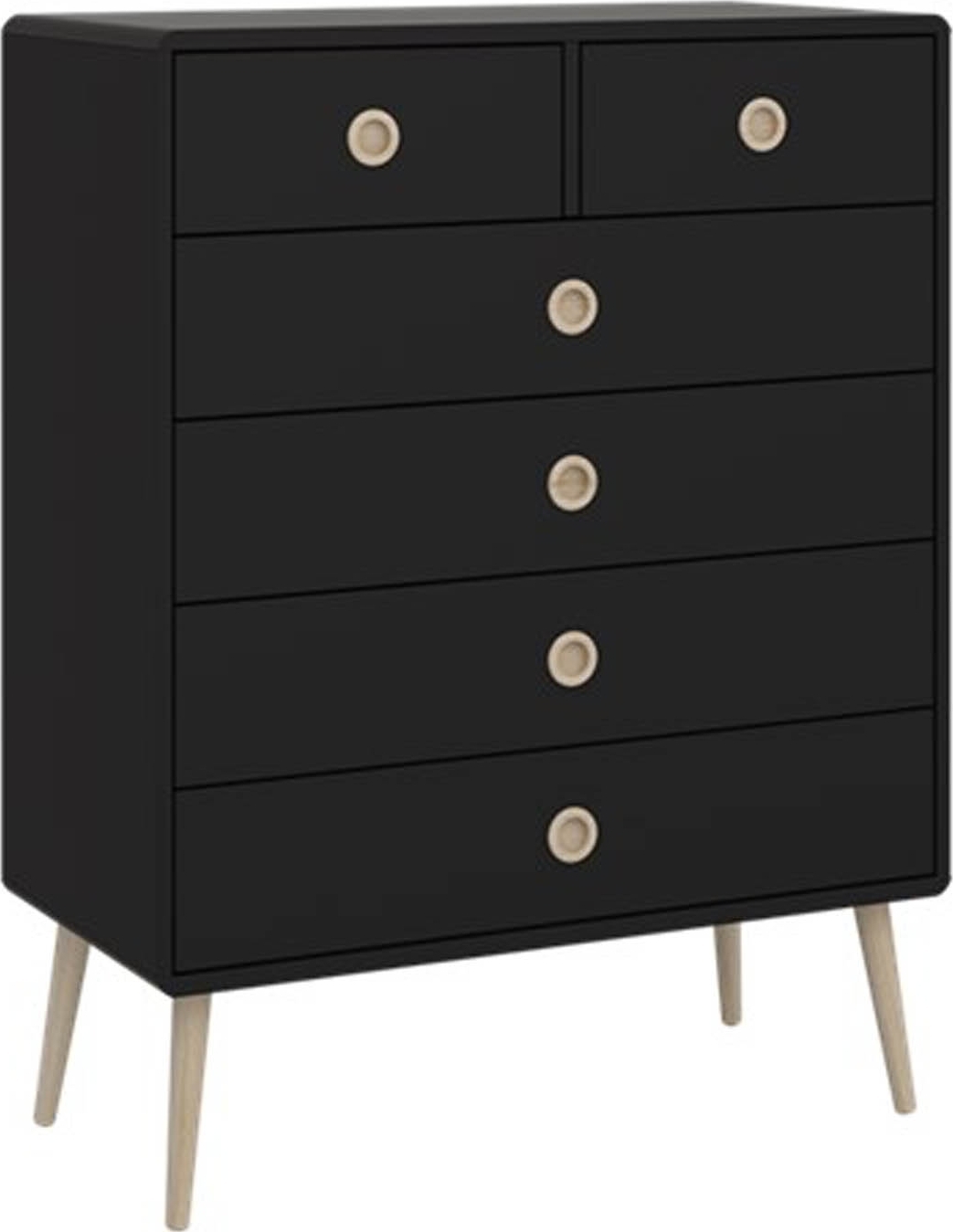 Softline kommode med 6 skuffer - Sort - 3395 DKK - Kommoder - Trendrum.dk