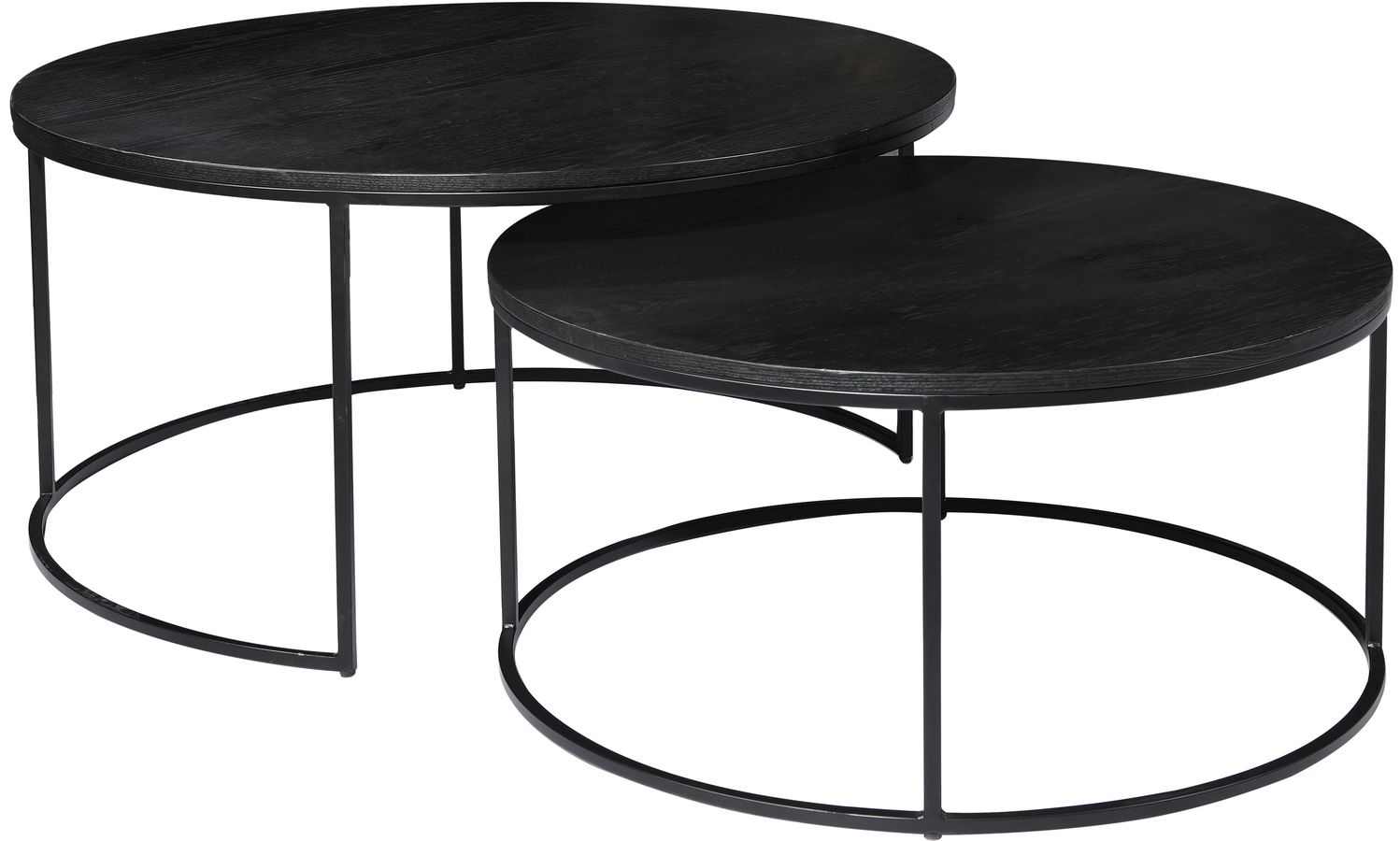 Natalie sofabord 2-sæt 85 - Sort ask finer - 4195 DKK - Træ sofabord ...