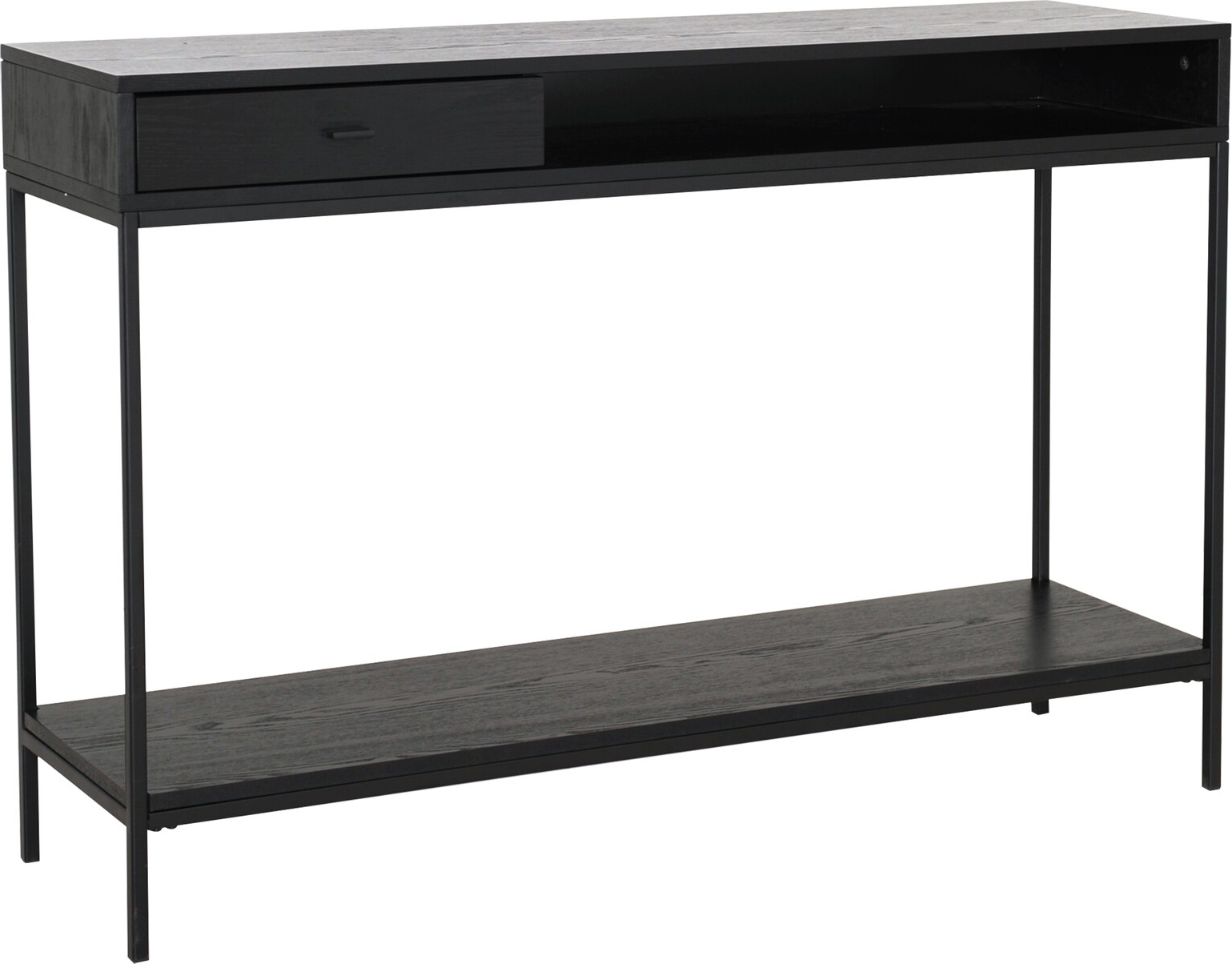 Regal konsolbord 120 x 34 cm - Sortlakeret ask finer - 3695 DKK ...