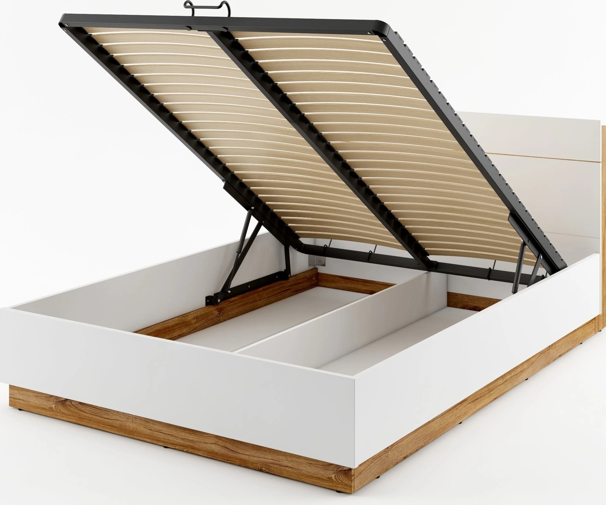 Dentro seng med opbevaring 160 x 200 cm - Hvid/eg - 6095 DKK - Box beds ...