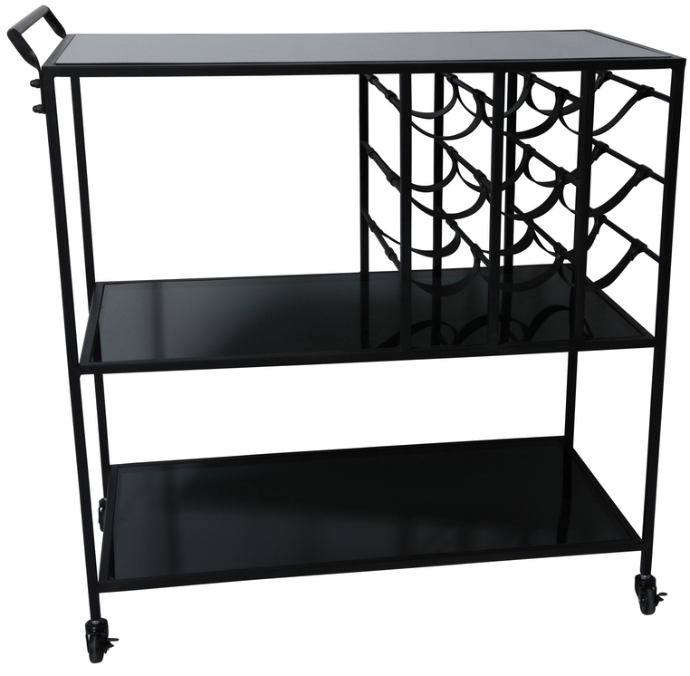 Mindy Drink & serveringsvogn med vinreol - Sort - 1595 DKK ...