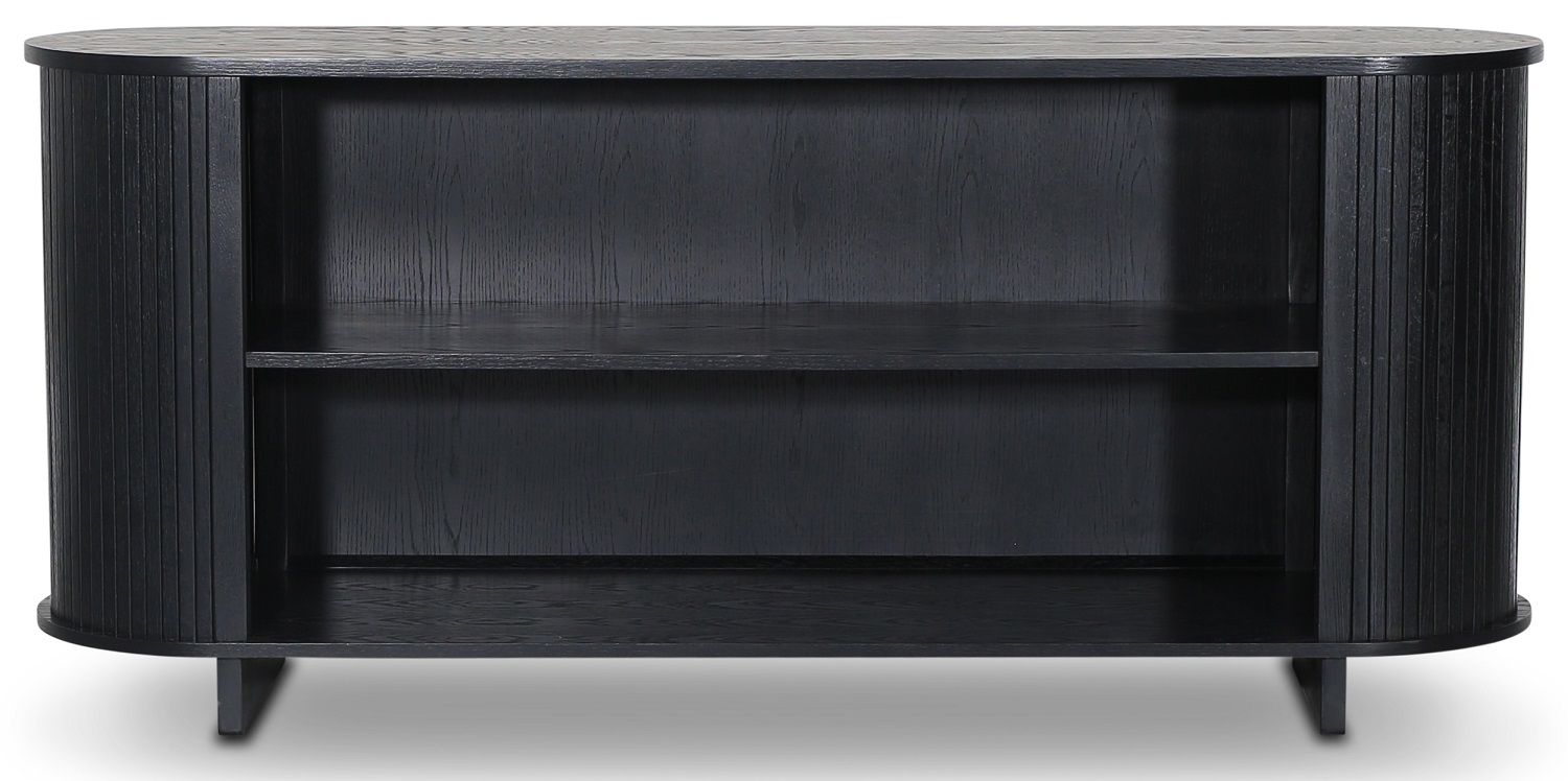 Nova lav reol i sortbejdset eg med trælameller - 5195 DKK ...