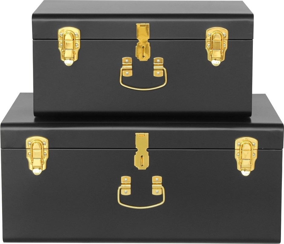 Kuffert Matteus, sæt med 2 - Sort / Messing + Pletfjerner til møbler ...