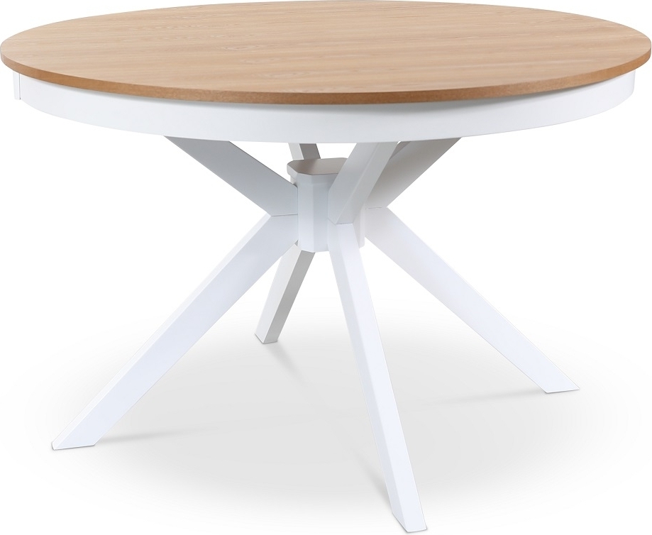 Tromsö rundt spisebord 120 cm - Hvid/Eg - 4995 DKK - Runde borde ...