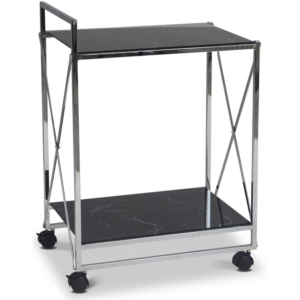 Serveringsvogn Paladium - Krom / sort marmorglas - 529 DKK ...